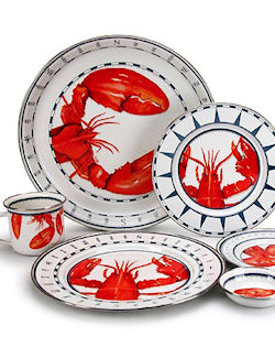 Red Lobster Porcelain Enamelware Dinnerware | Nautical Luxuries