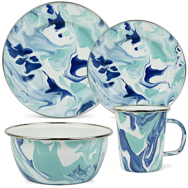 Clear Lake Porcelain Enamelware Dinnerware | Nautical Luxuries