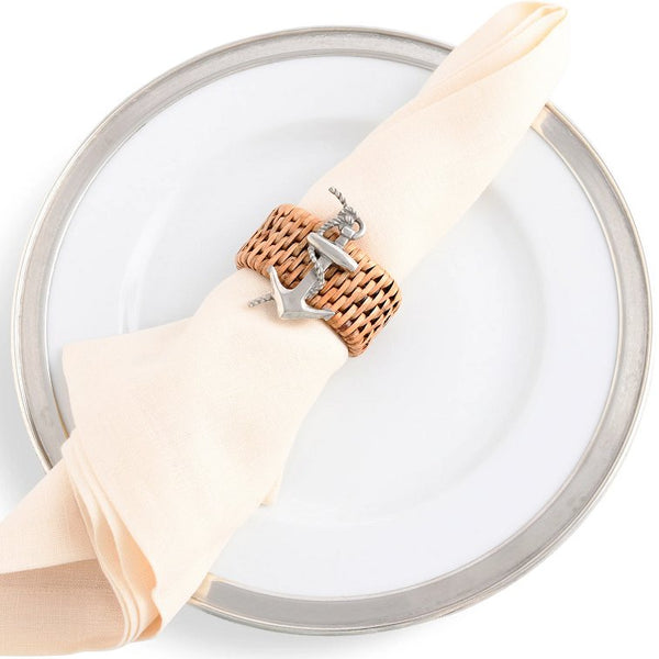 Windjammer Wicker Collection 4-Pc. Napkin Ring Set | Nautical Luxuries