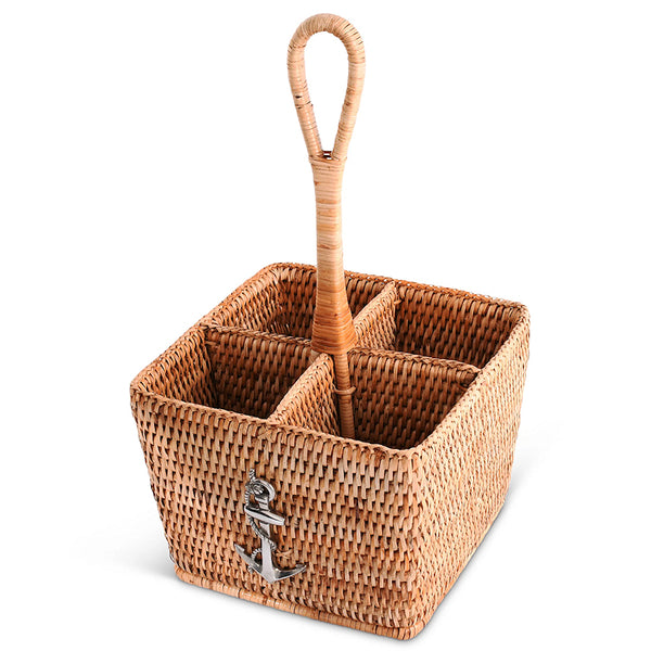 Windjammer Wicker Collection Flatware Caddy | Nautical Luxuries