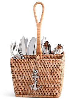 Windjammer Wicker Collection Flatware Caddy | Nautical Luxuries