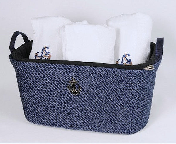Maritimo Collection Nautical Rope Laundry/Towel Basket | Nautical Luxuries