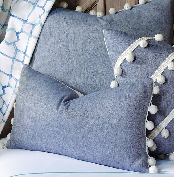 Blue Coral Ball Fringe Accent Pillow | Nautical Luxuries