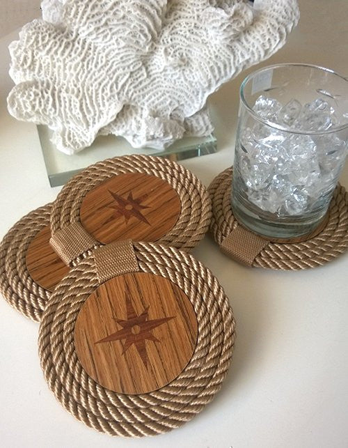 Italian Design Coiled Rope Coaster Set | Nautical Luxuries