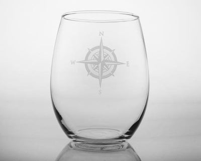 Compass Rose Etched Barware Collection | Nautical Luxuries