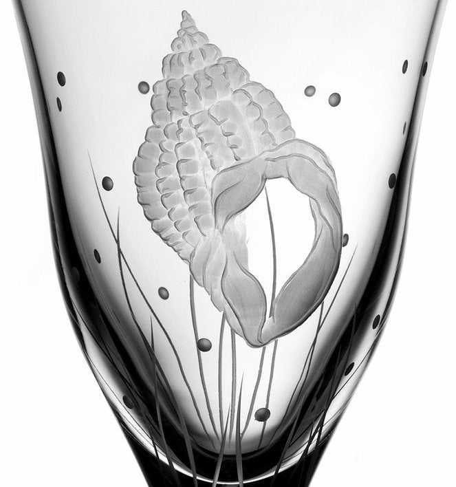 Sea Creatures Hand Engraved Varga Crystal 6-Pc. Water Glass Set ...