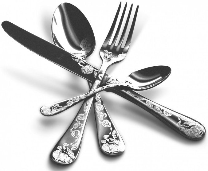 Venus Shell 30-Pc. Engraved Flatware Sets | Nautical Luxuries