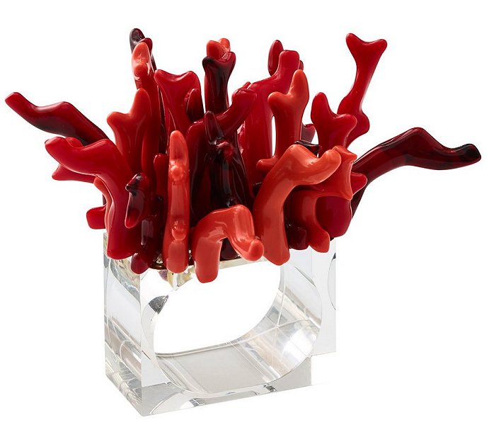 Reef Coral Napkin Ring Sets | Nautical Luxuries