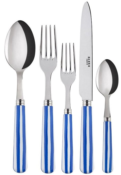 Cabana Stripe Beach Collection 20-Pc. Flatware Set | Nautical Luxuries