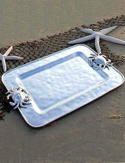 Hammered Aluminum Crab Serving Platter | Nautical Luxuries