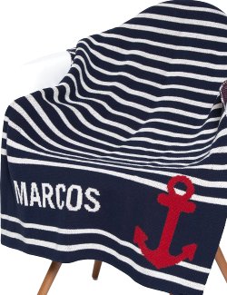 Nautical Stripe Custom Eco-Conscious Baby Throw | Nautical Luxuries