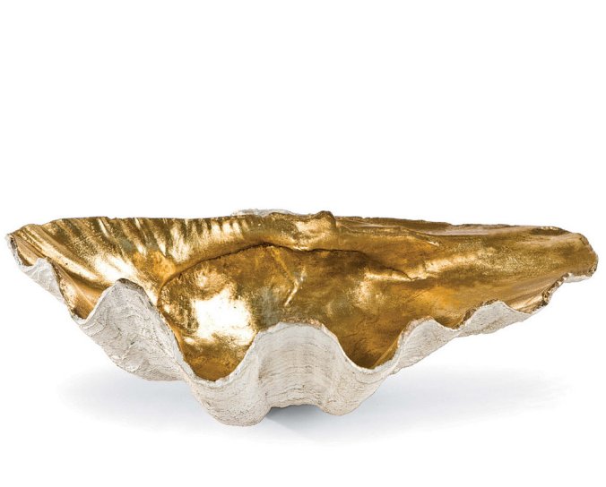 Golden Luxury Clamshell Display Bowl | Nautical Luxuries