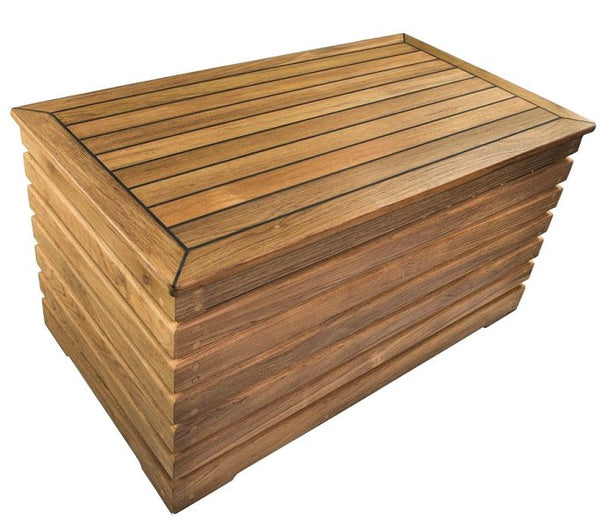 Yachting Teak Collection Decking Style Storage Box | Nautical Luxuries