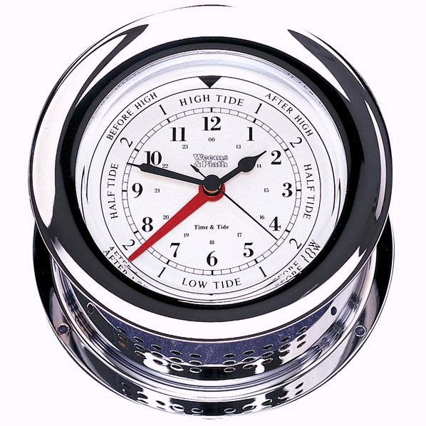 silver chrome wall clock
