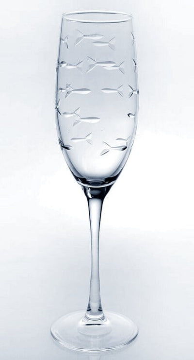 Etched Fish Coastal Barware/Stemware Collection | Nautical Luxuries