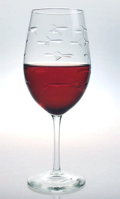 Etched Fish Coastal Barware/Stemware Collection | Nautical Luxuries