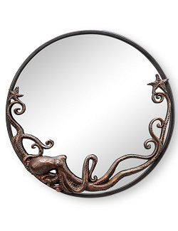 Denizen Of The Deep Coastal Wall Mirror/Round | Nautical Luxuries